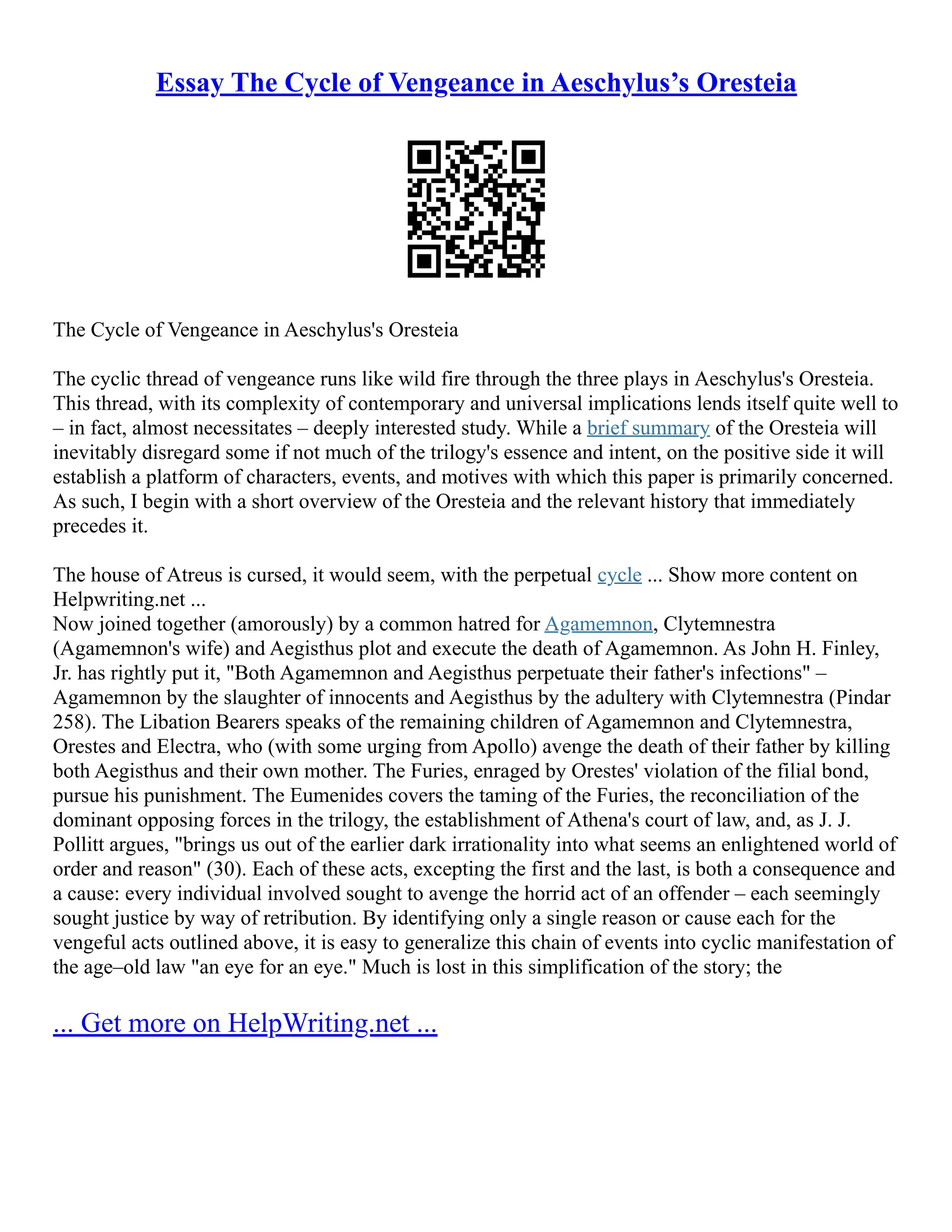 Examples Of Clytemnestra In The Odyssey | PDF