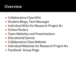 Examples of collaborative and individual projects | PPTX