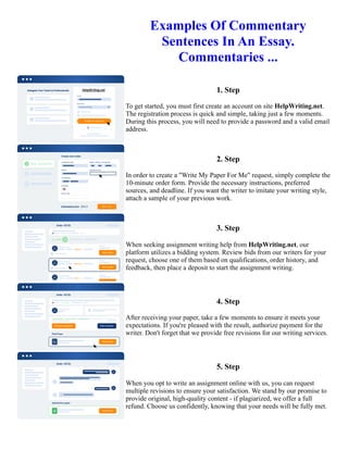 Examples Of Commentary Sentences In An Essay. Commentaries ... | PDF