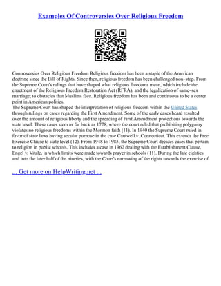 Freedom Of Religion Examples