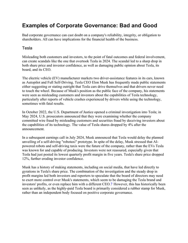 Examples of Good and Bad Corporate Governance.docx