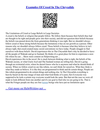 Examples Of Creed In The Chrysalids | PDF