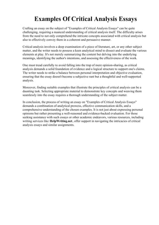 Examples Of Critical Analysis Essays.pdf