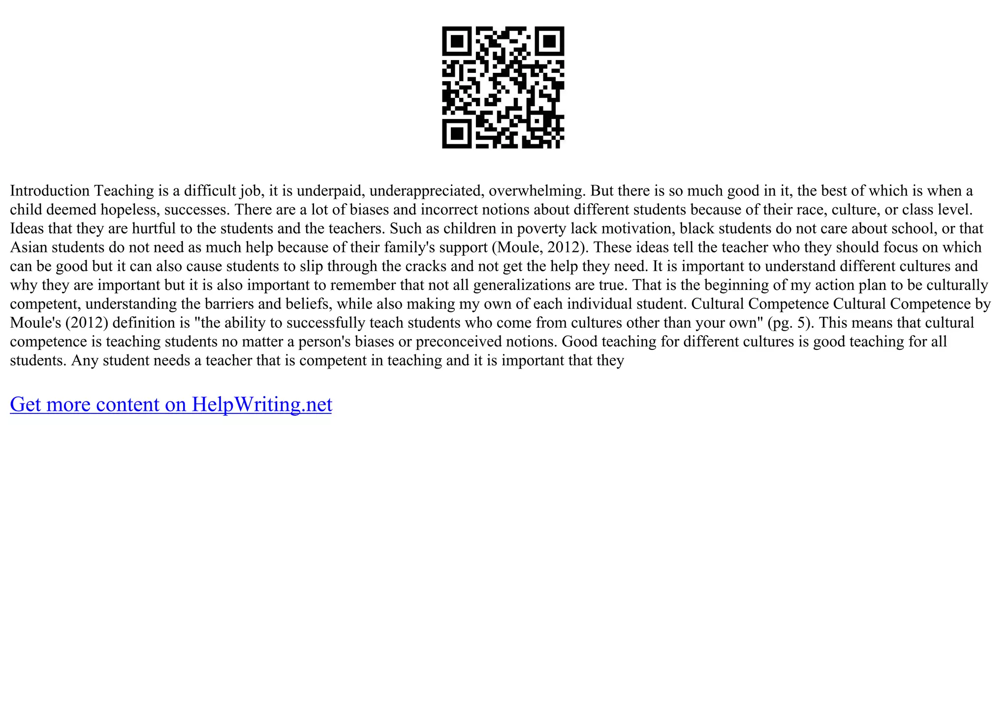 Examples Of Cultural Competence | PDF