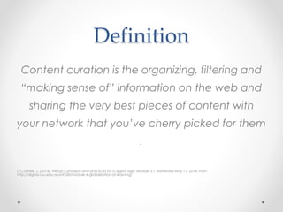 Examples of curation in education
