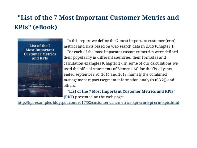 Examples of Customer Metrics and KPIs: CRM Metrics, KPI, CRM KPI, Exa…