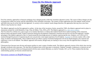 Examples Of Didactic Intervention | PDF