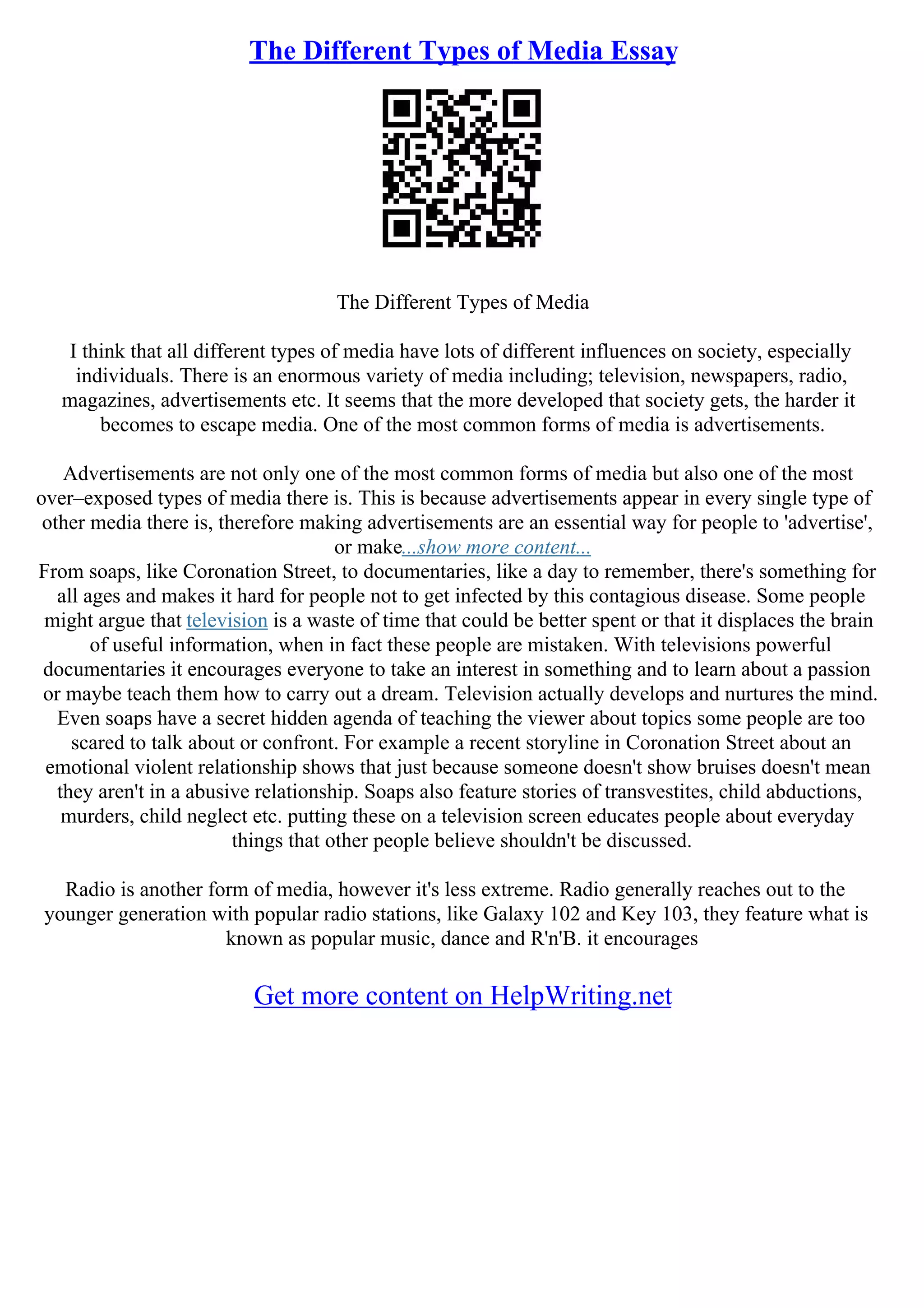 Examples Of Different Types Of Essays | PDF