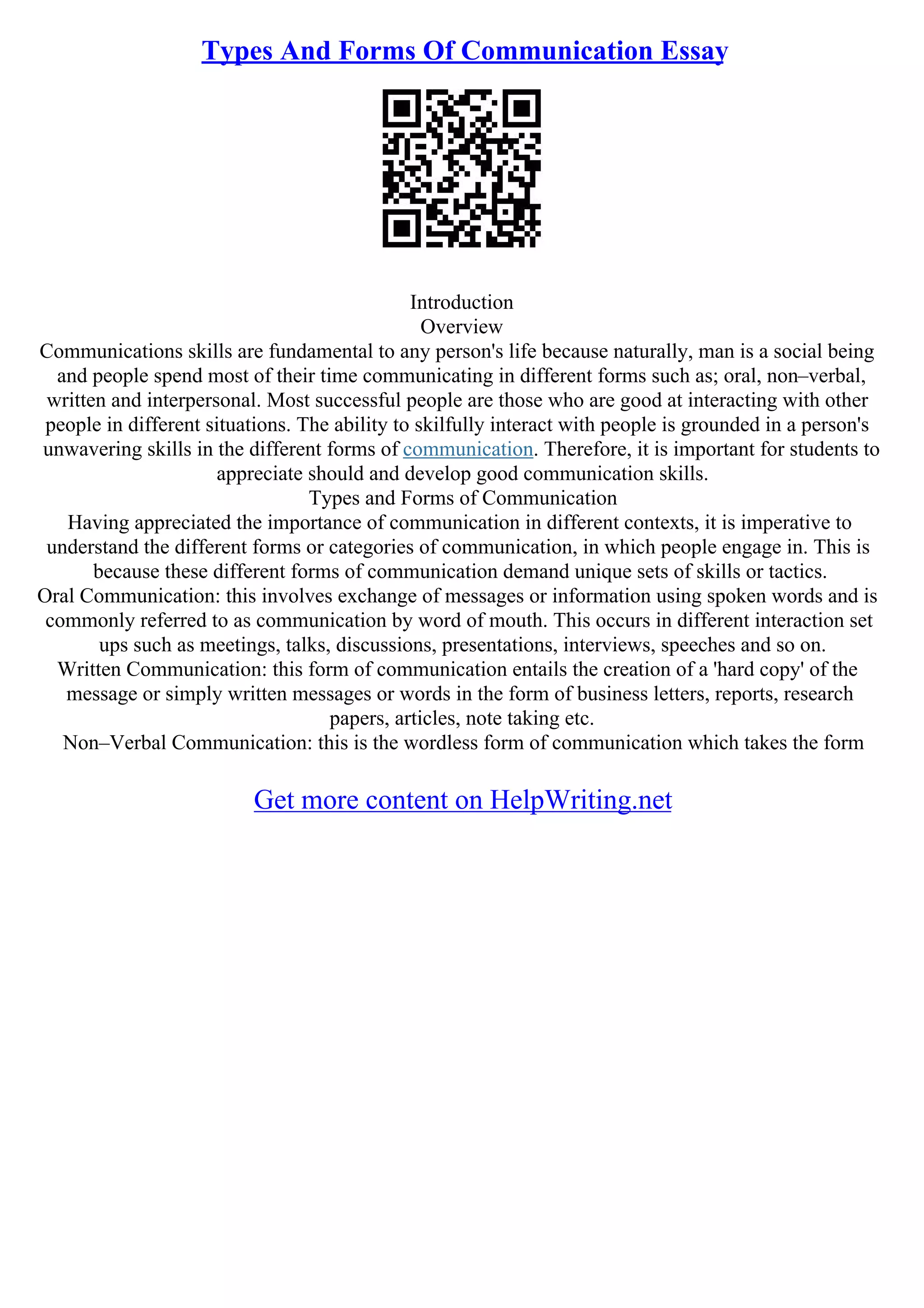 Examples Of Different Types Of Essays | PDF