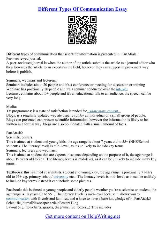 Examples Of Different Types Of Essays | PDF