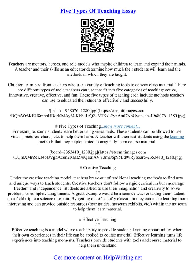 Examples Of Different Types Of Essays | PDF