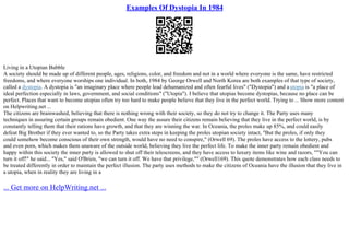 Examples Of Dystopia In 1984 | PPT