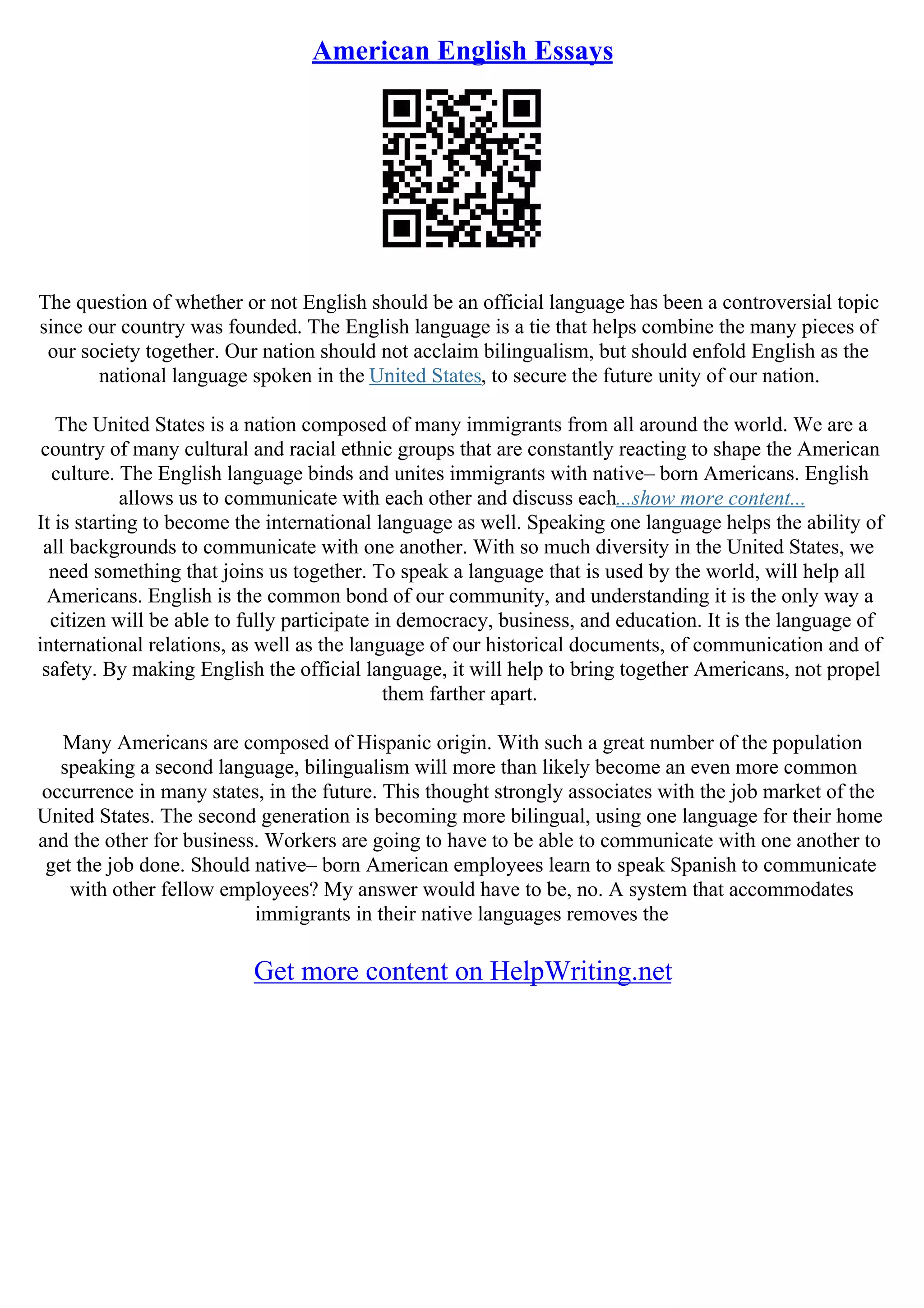 Examples Of English Essays | PDF