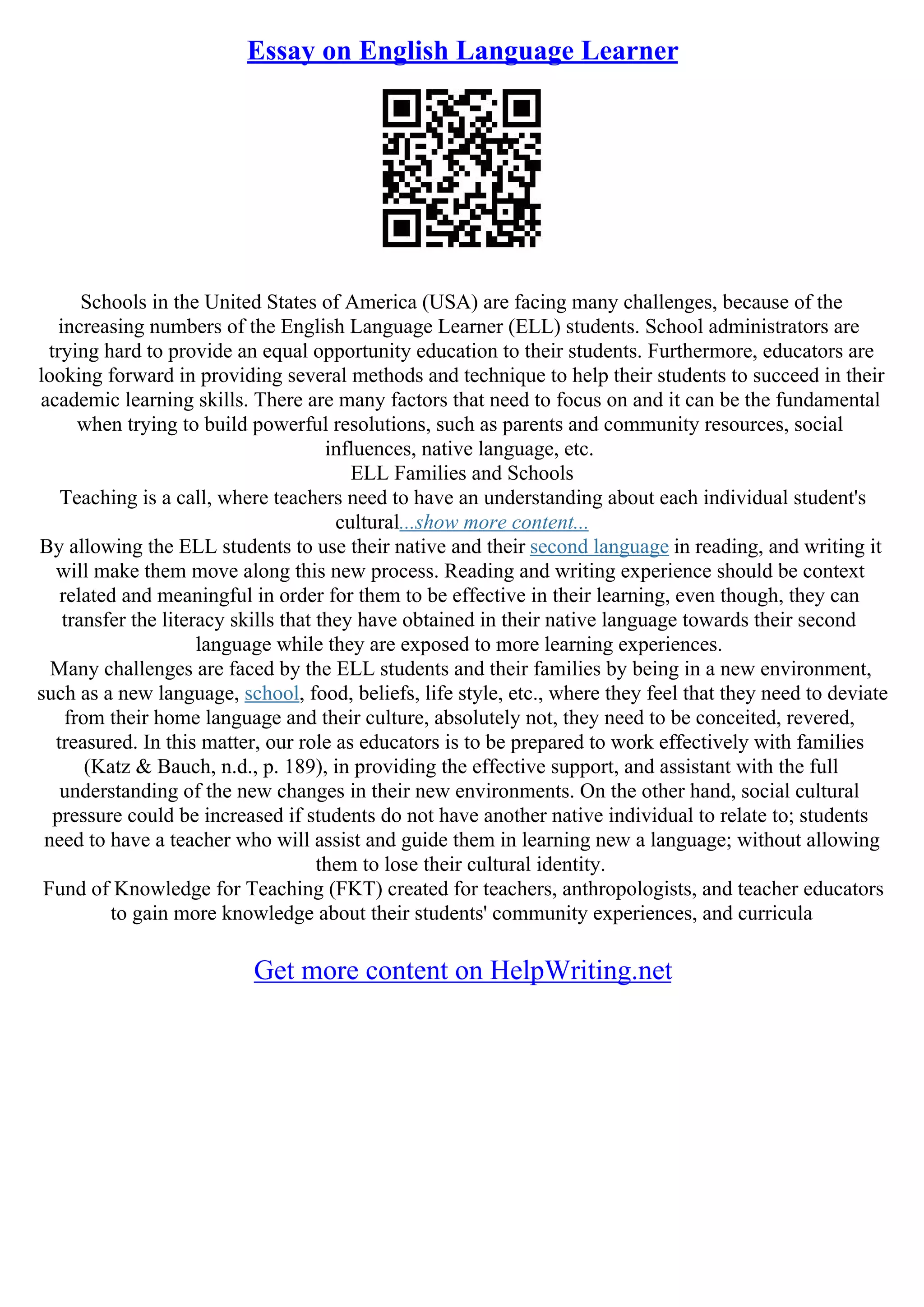 Examples Of English Essays | PDF