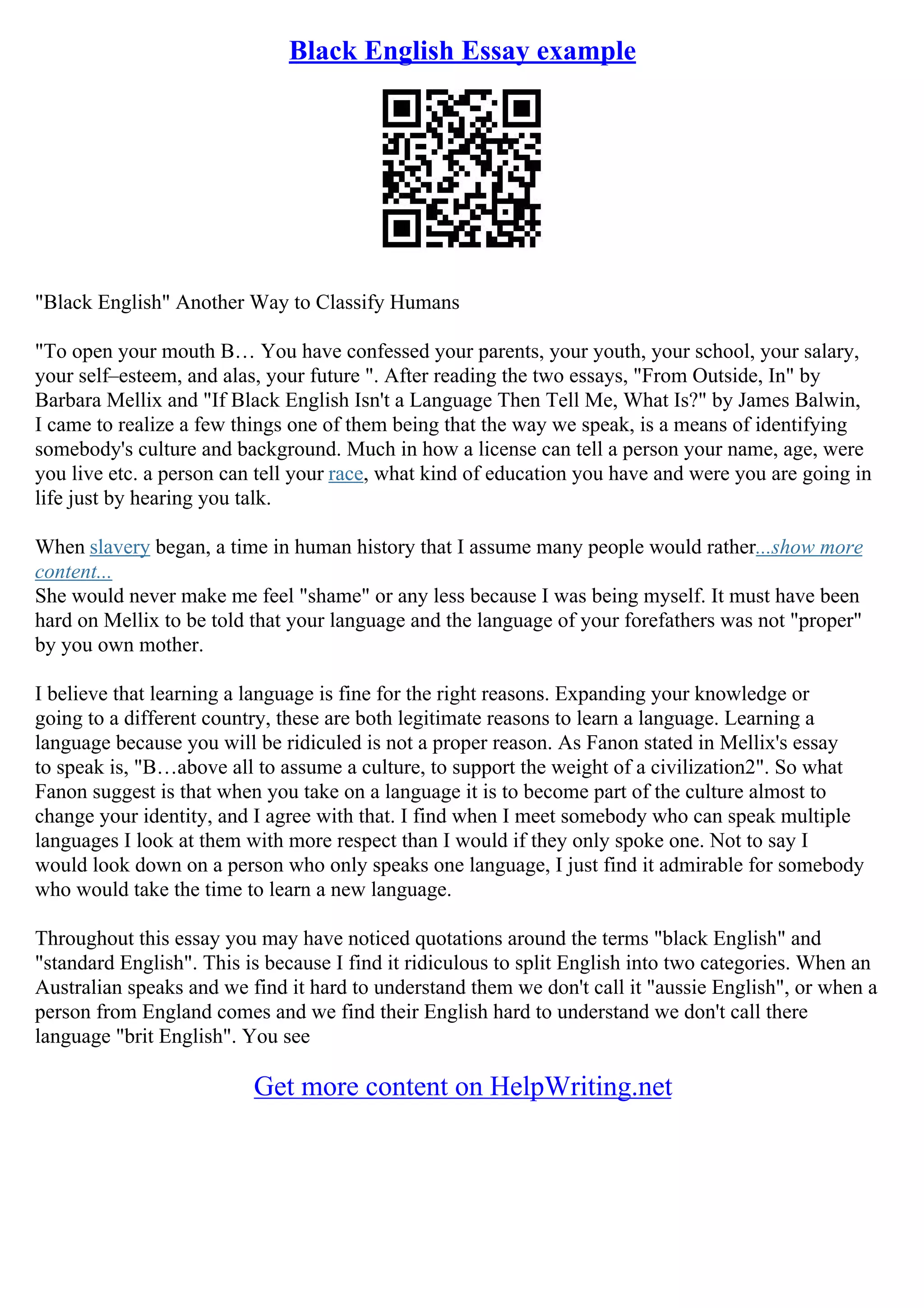 Examples Of English Essays | PDF