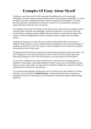 Examples Of Essay About Myself.pdfExamples Of Essay About Myself | PDF