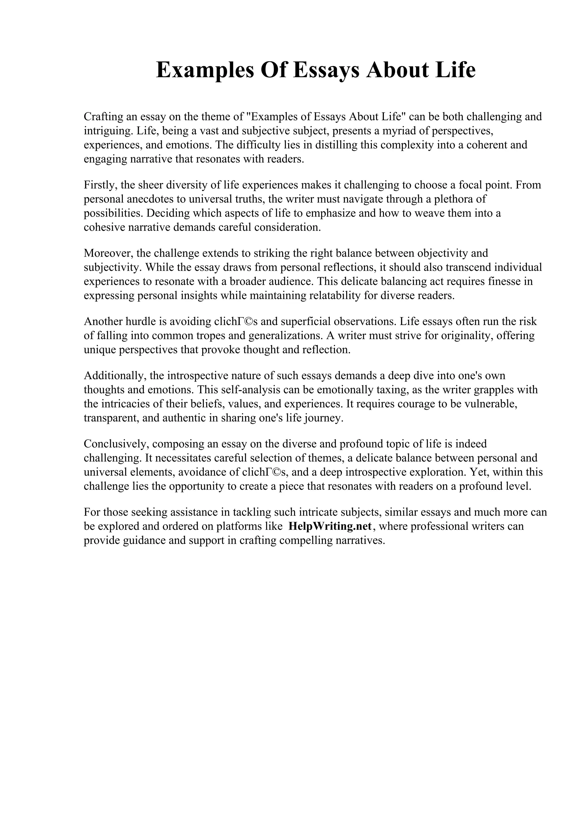 Examples Of Essays About Life.pdf