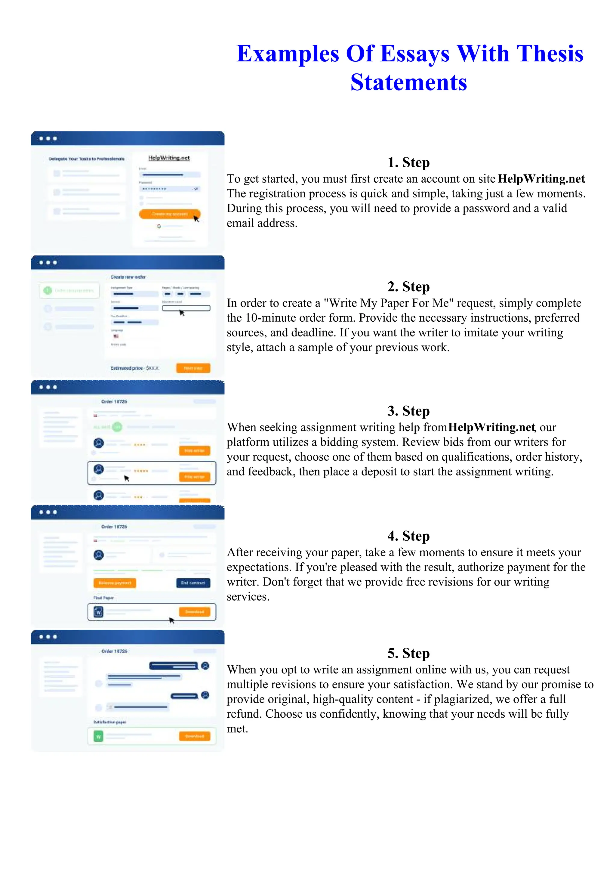 Examples Of Essays With Thesis Statements | PDF