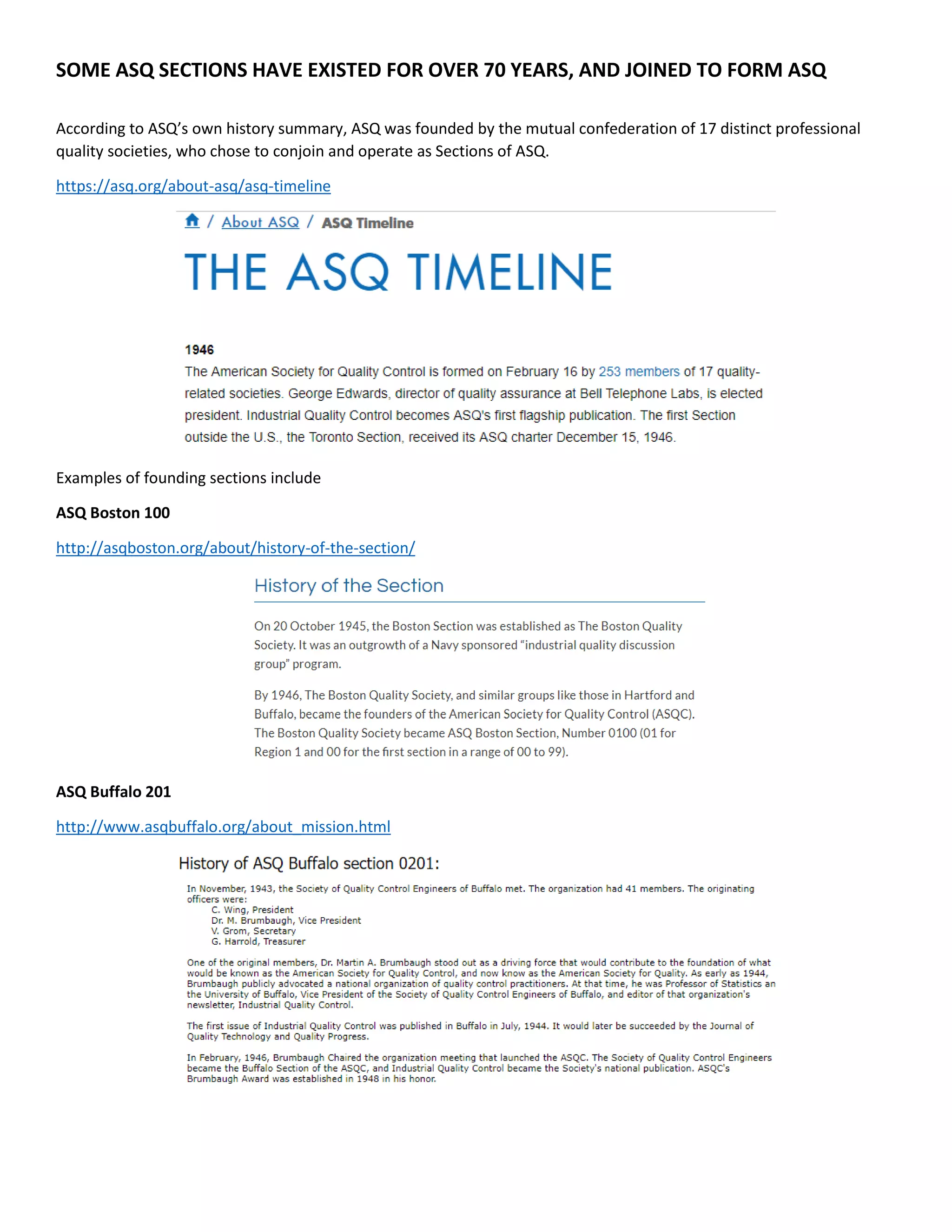 Examples of founding asq sections | PDF