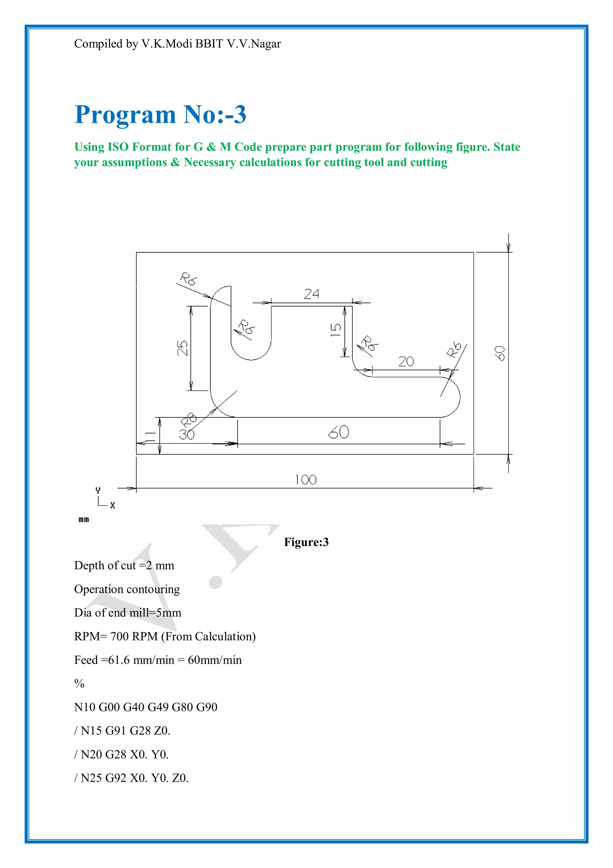 Examples of g code an d m code programs for milling | PDF