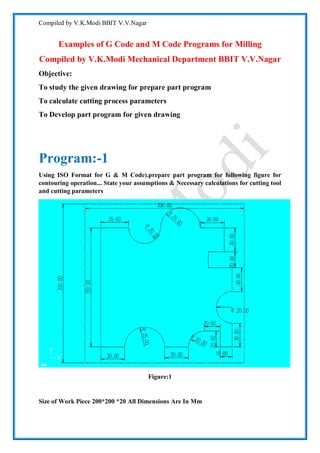 Examples of g code an d m code programs for milling | PDF