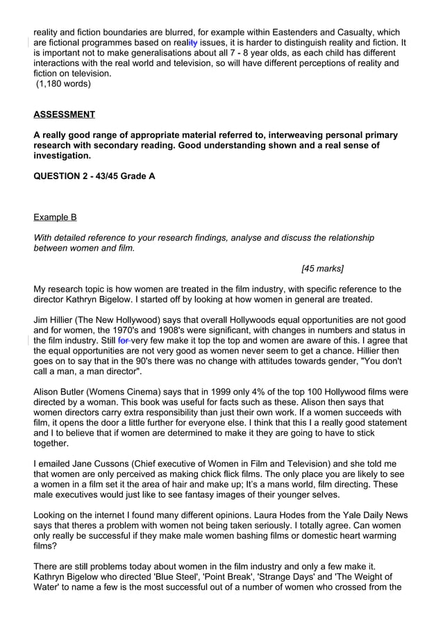 Examples Of Grade A Critical Research Q2 Answers | PDF