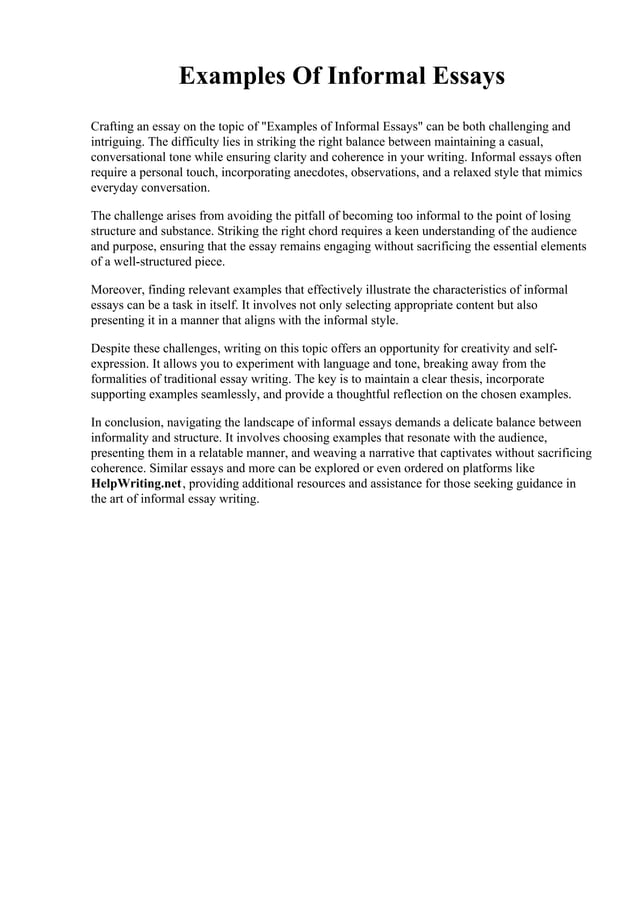 Examples Of Informal Essays.pdf