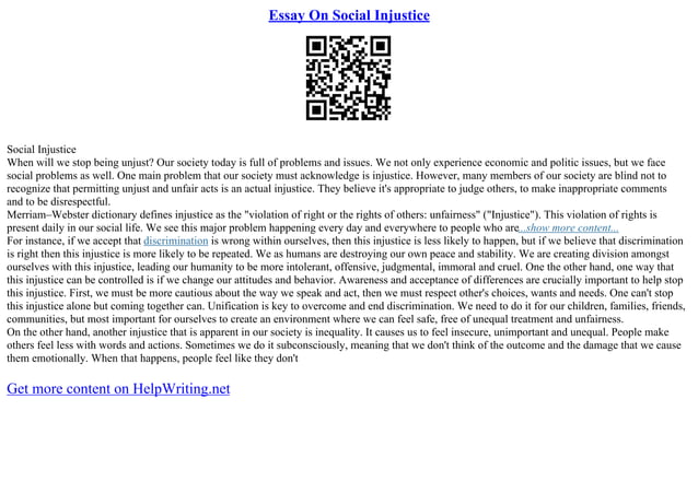 Examples Of Injustice