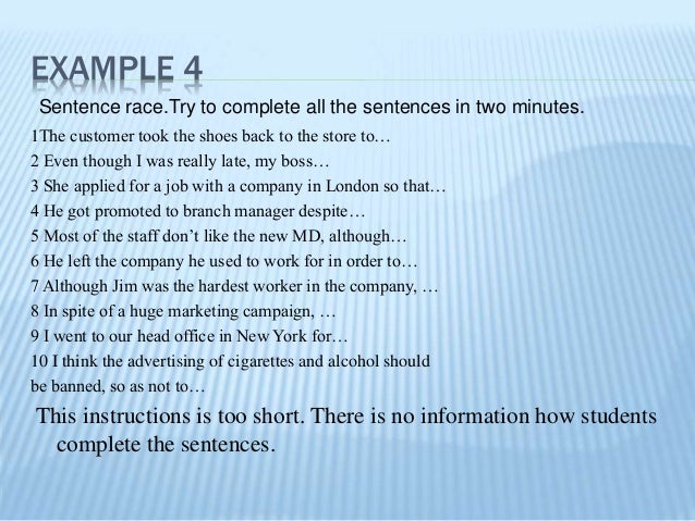 Examples of instructions