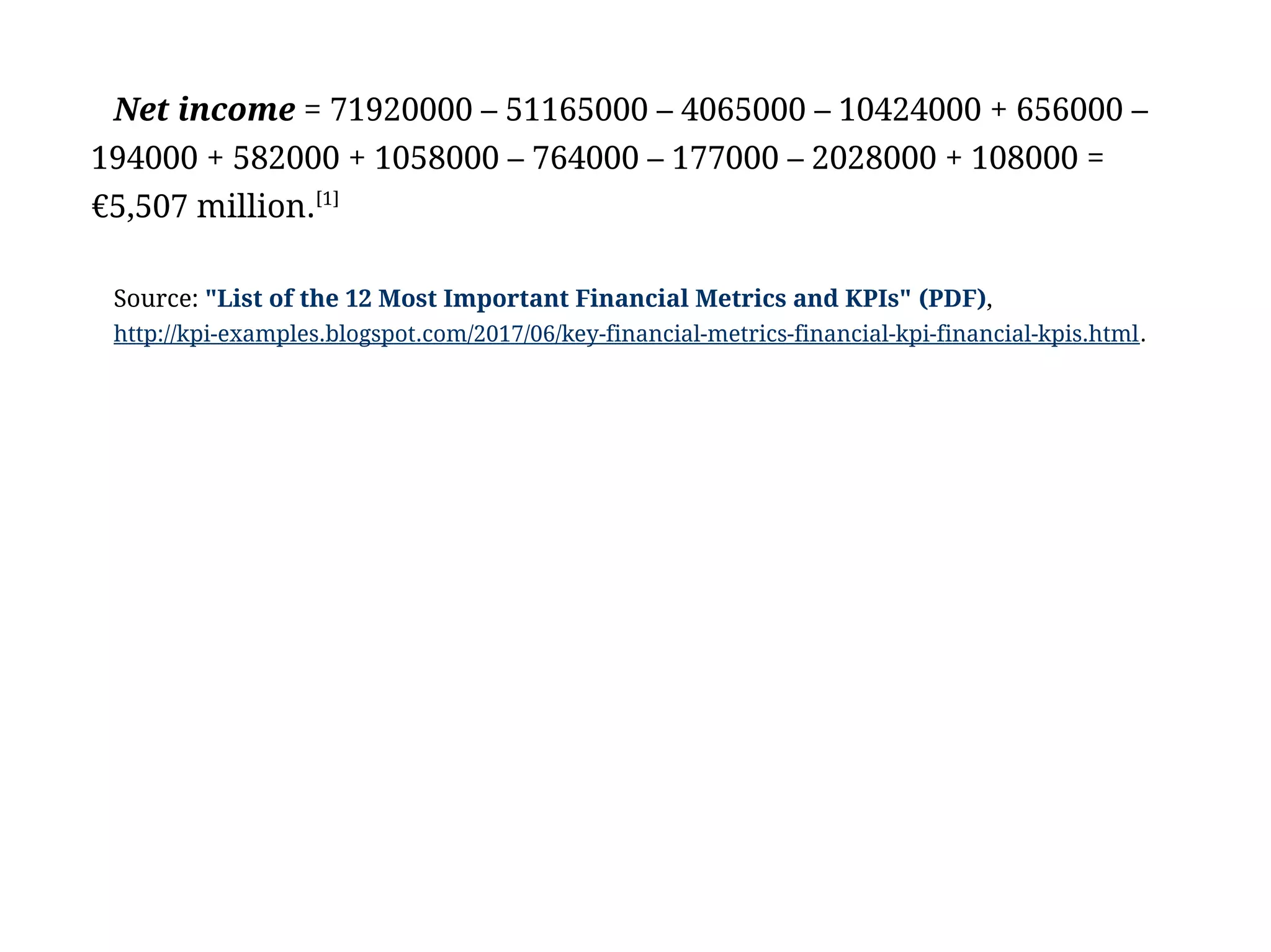 Examples of Key Financial Performance Indicators: Financial KPI ...