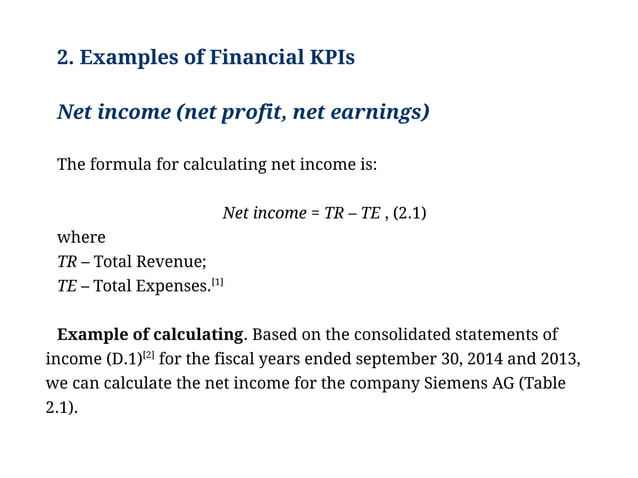 Examples of Key Financial Performance Indicators: Financial KPI ...