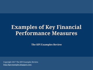 Examples of Key Financial Performance Measures: How to Measure ...