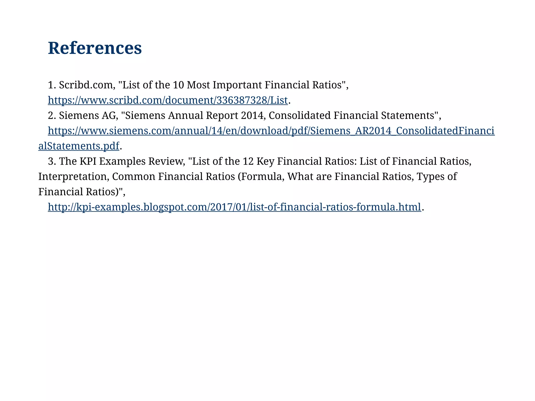 Examples of Key Financial Ratios: List of Financial Ratios ...
