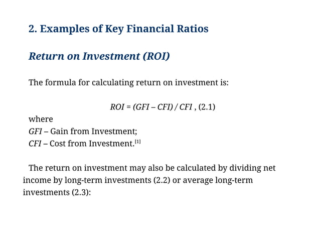 Examples of Key Financial Ratios: List of Financial Ratios ...