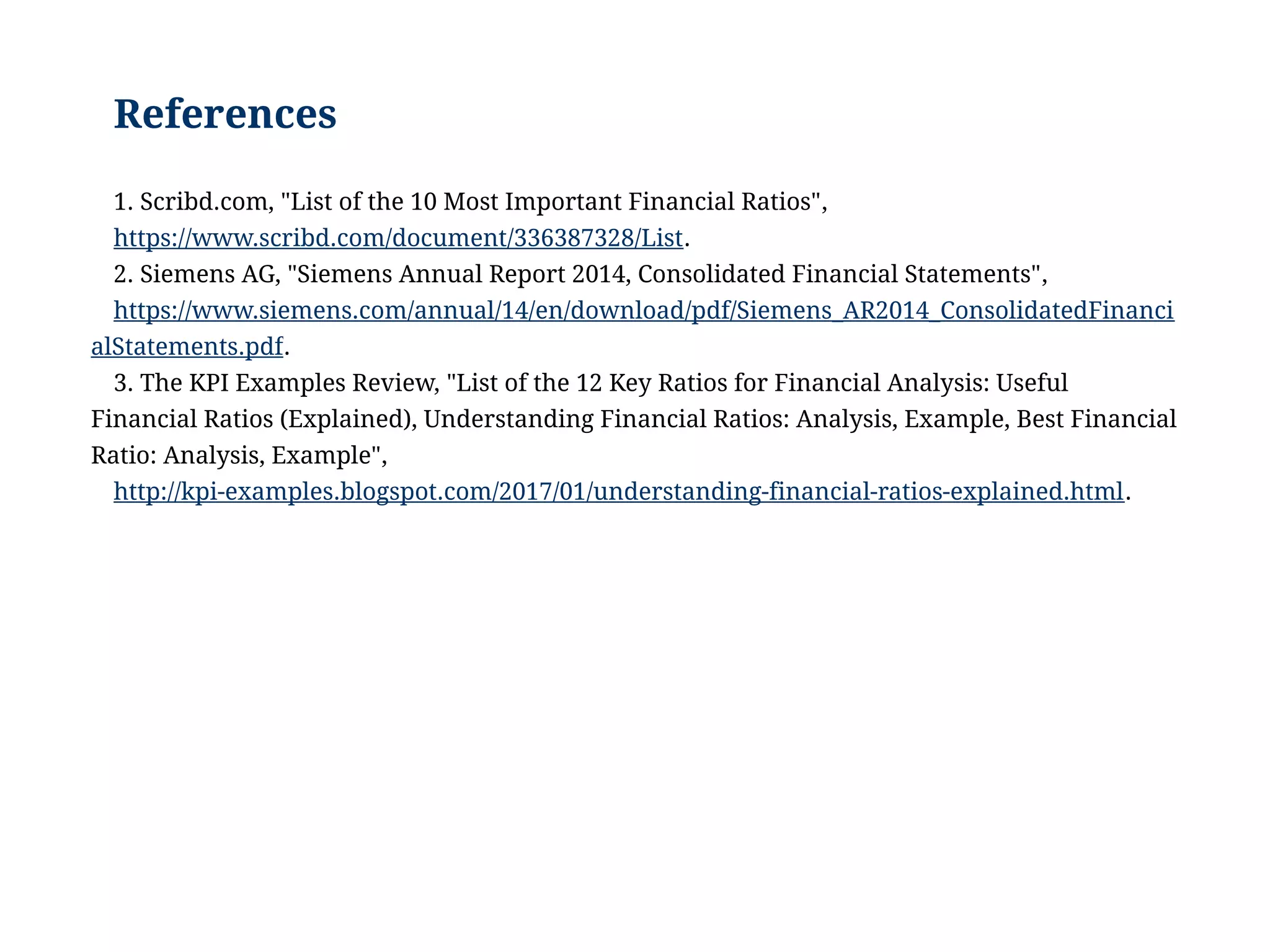 Examples of Key Ratios for Financial Analysis: Useful Financial Ratios ...