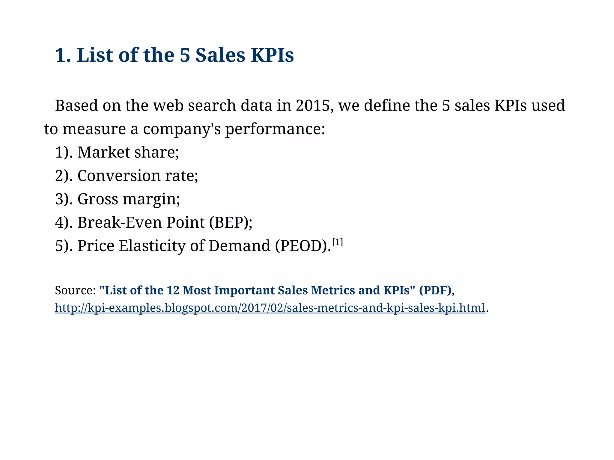 Examples of KPI for Sales and Marketing Department: KPI in Sales and ...