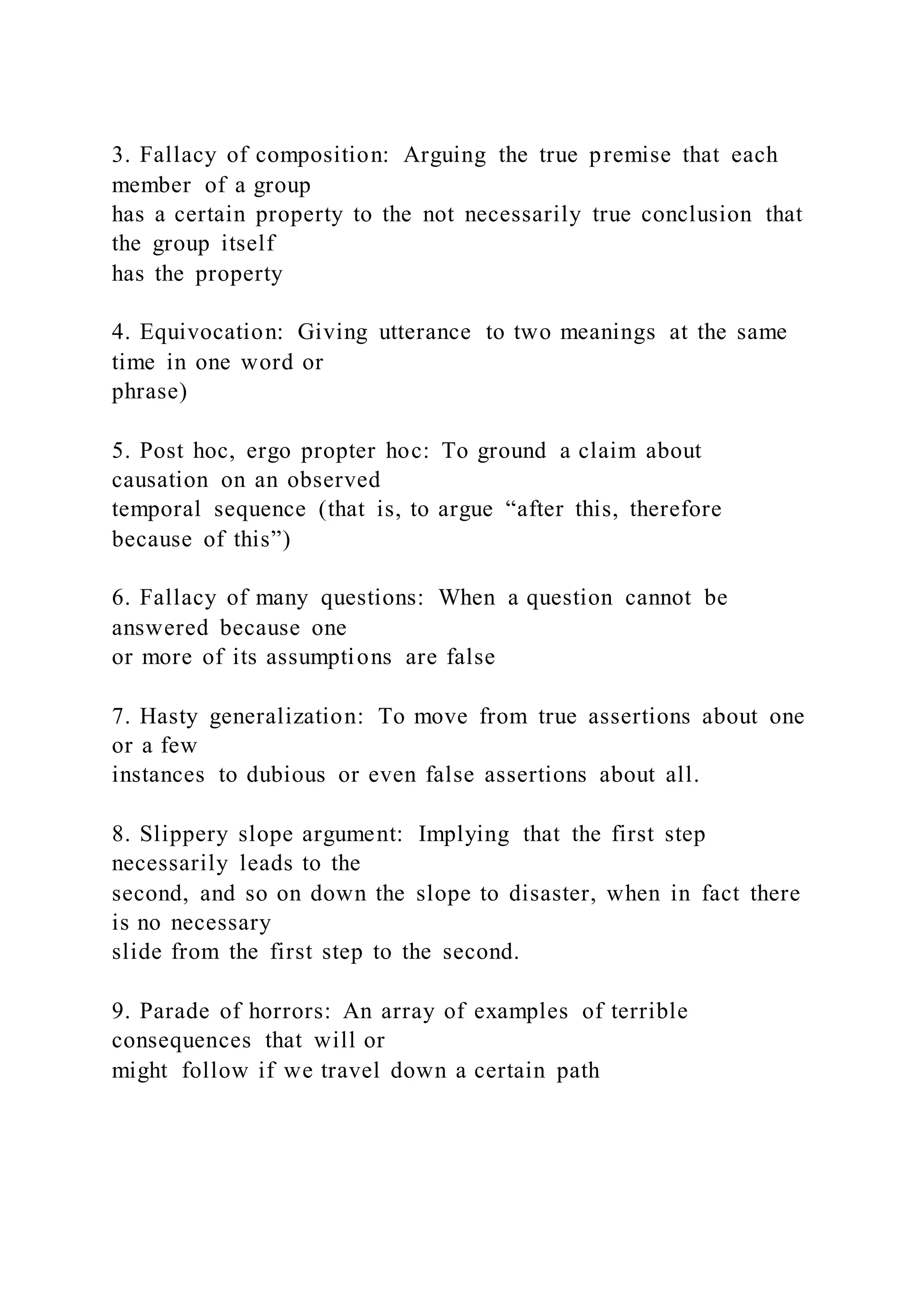 Examples of Logic in TriflesKey terms (from Barnet, From C | DOCX