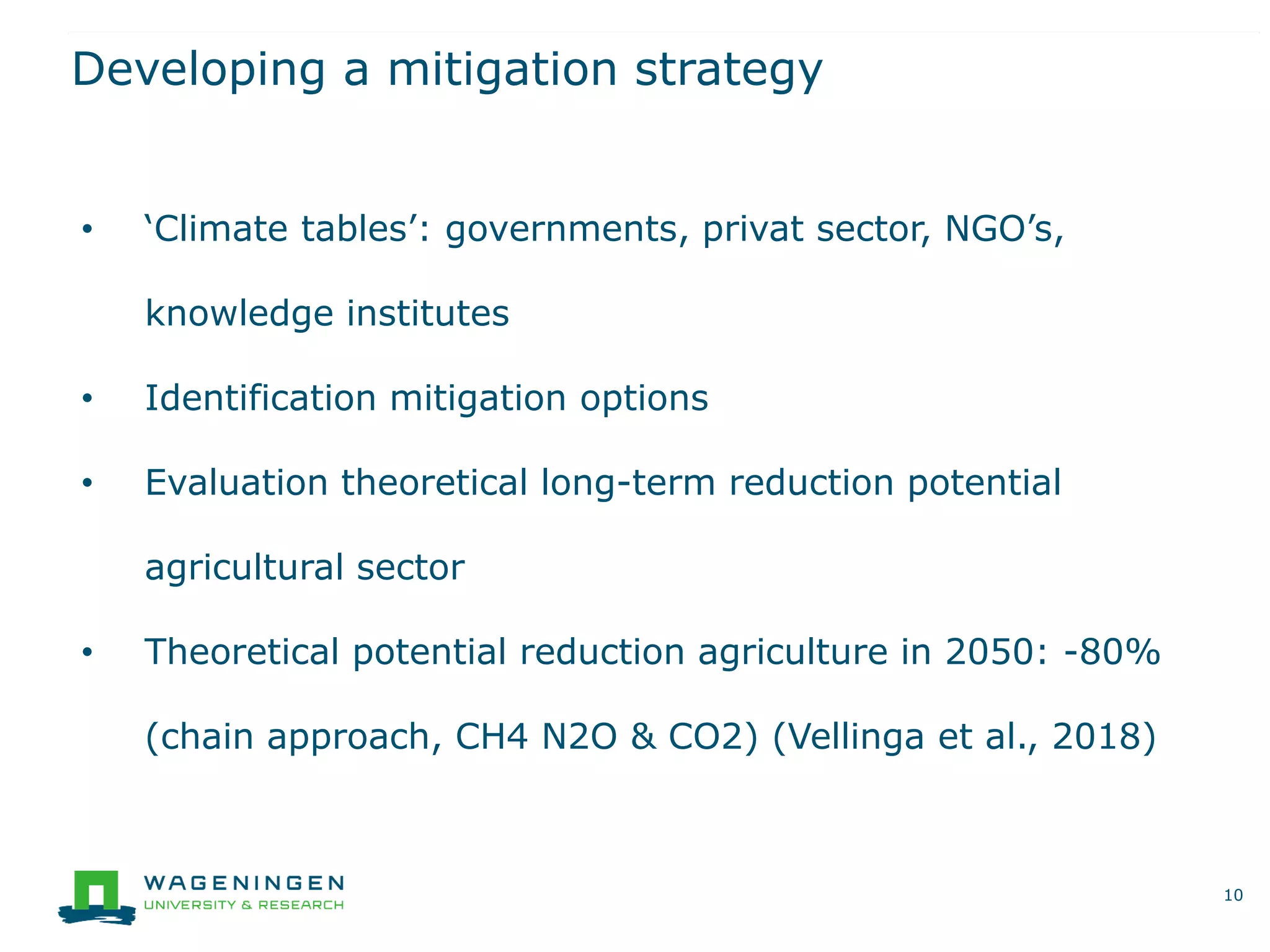 Examples of mitigation strategies in the Dutch dairy sector | PPT