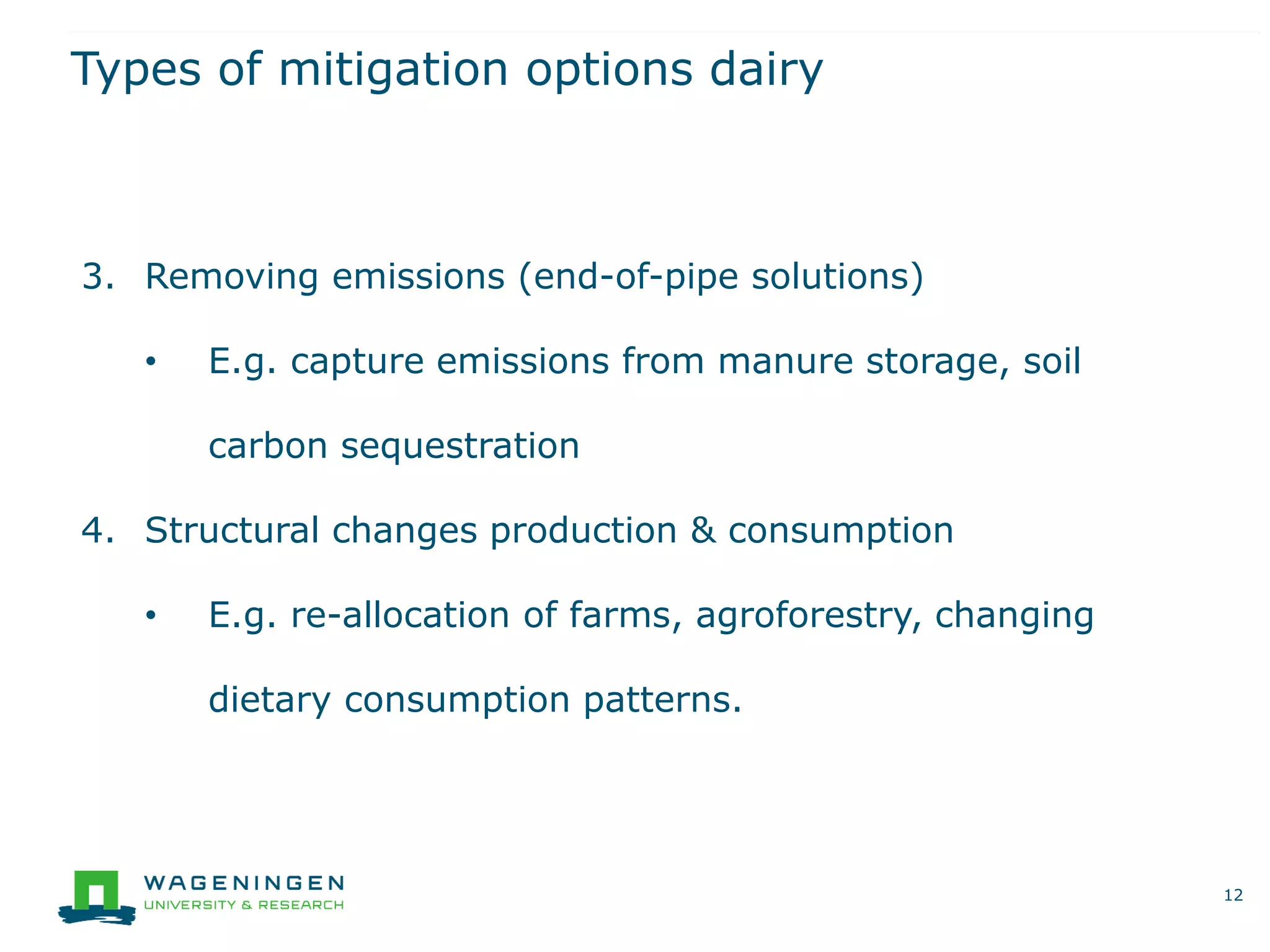 Examples of mitigation strategies in the Dutch dairy sector | PPT ...