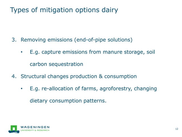 Examples of mitigation strategies in the Dutch dairy sector | PPT