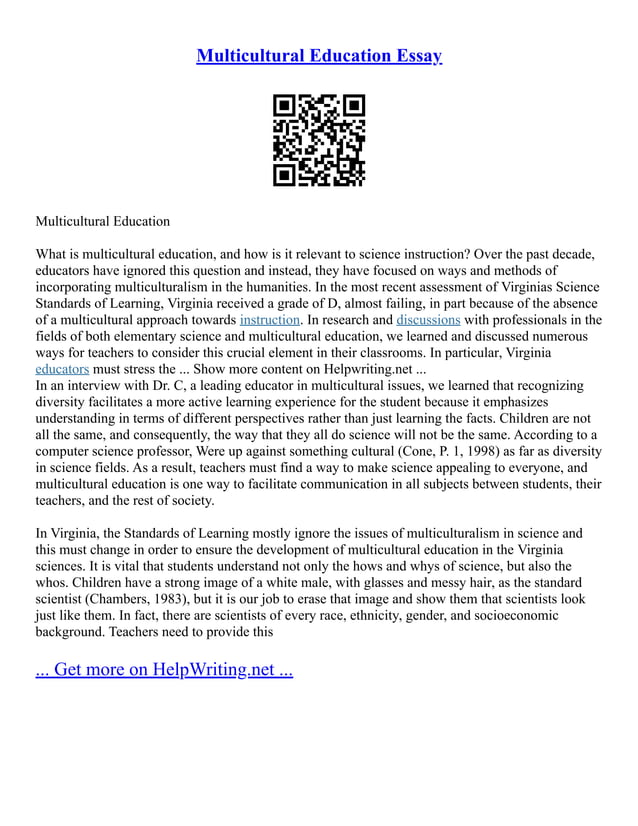 Examples Of Multicultural Education | PDF