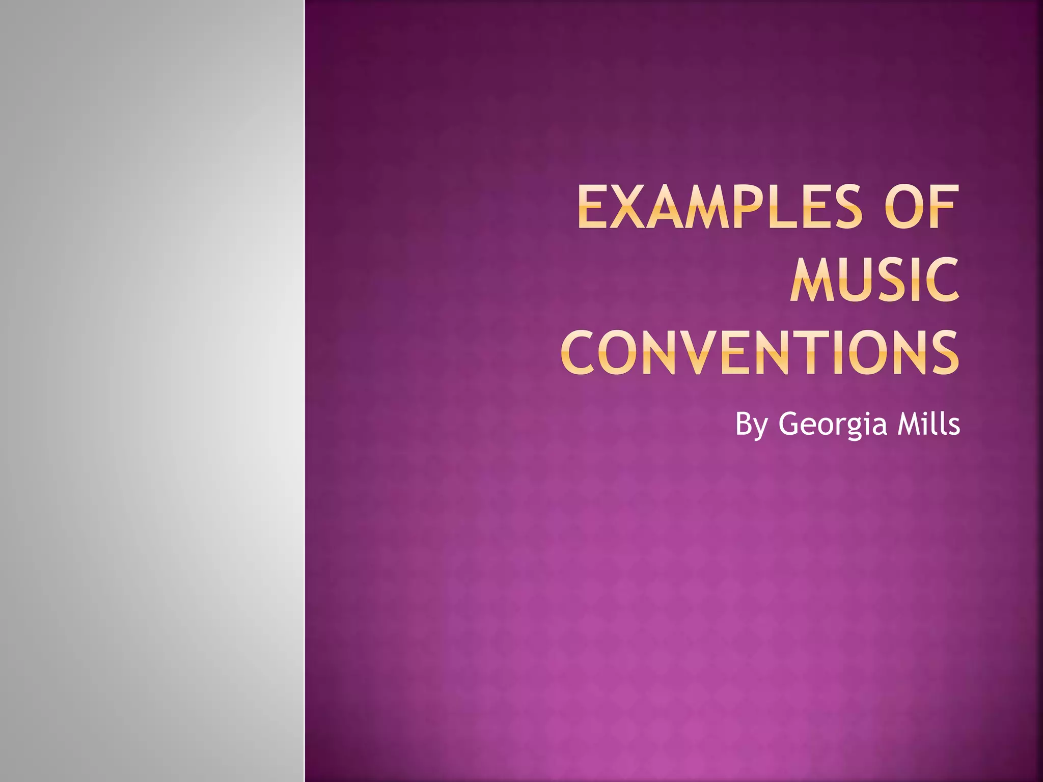 Examples of music conventions | PPT