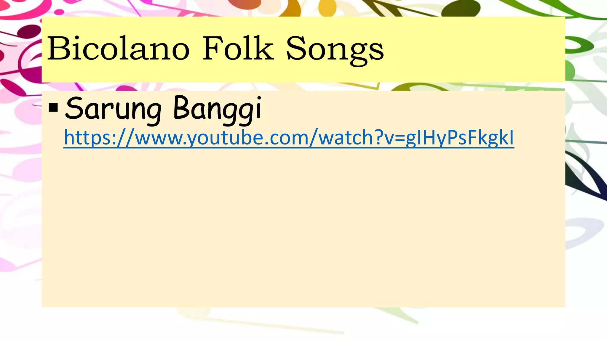 Examples of music from lowlands of luzon vocal music | PPTX