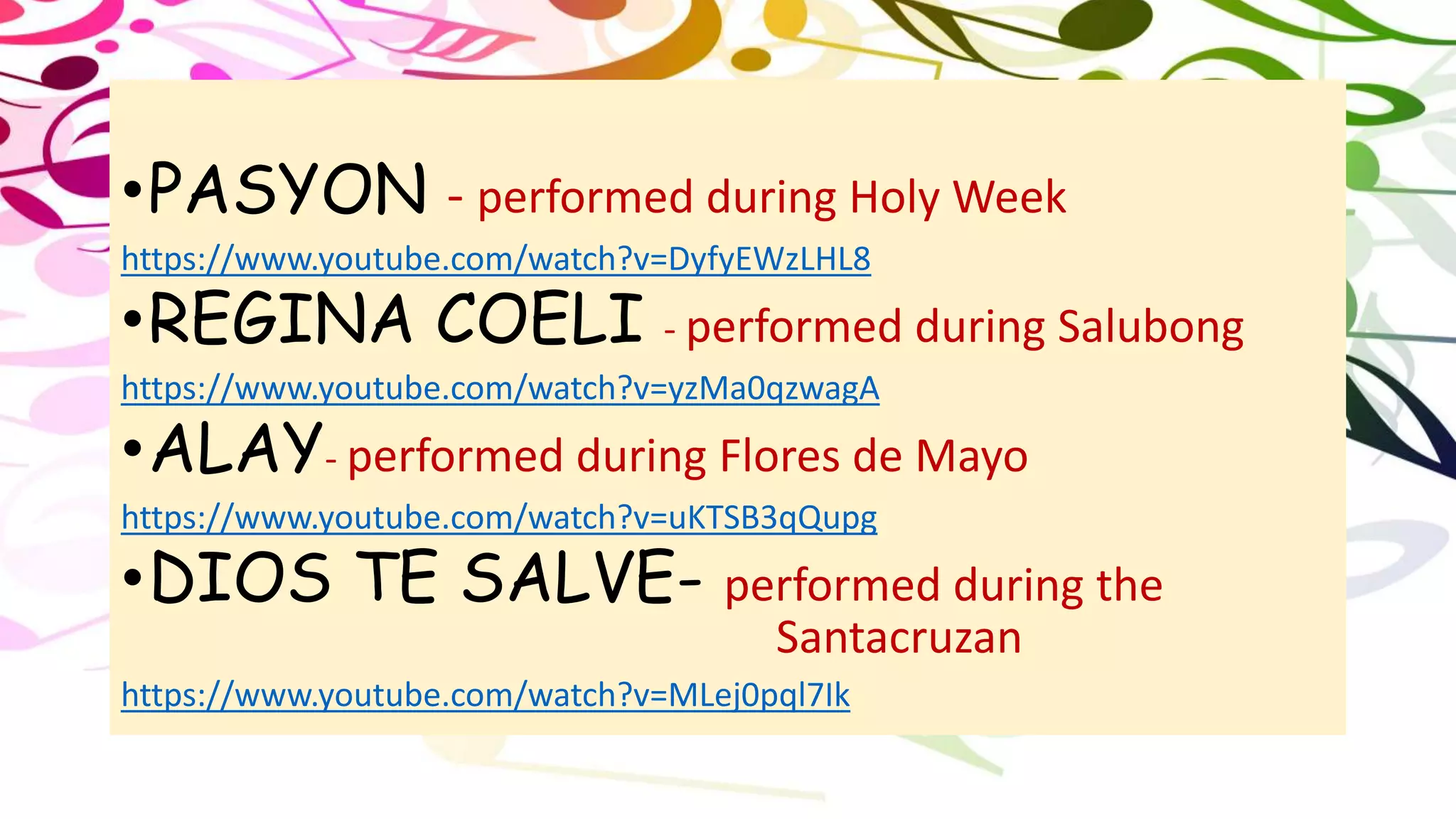 Examples of music from lowlands of luzon vocal music | PPTX