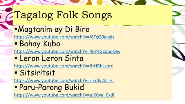 Examples of music from lowlands of luzon vocal music | PPTX