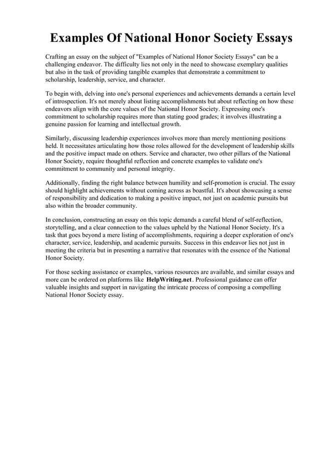 Examples Of National Honor Society Essays.pdf | Christianity | Religion ...