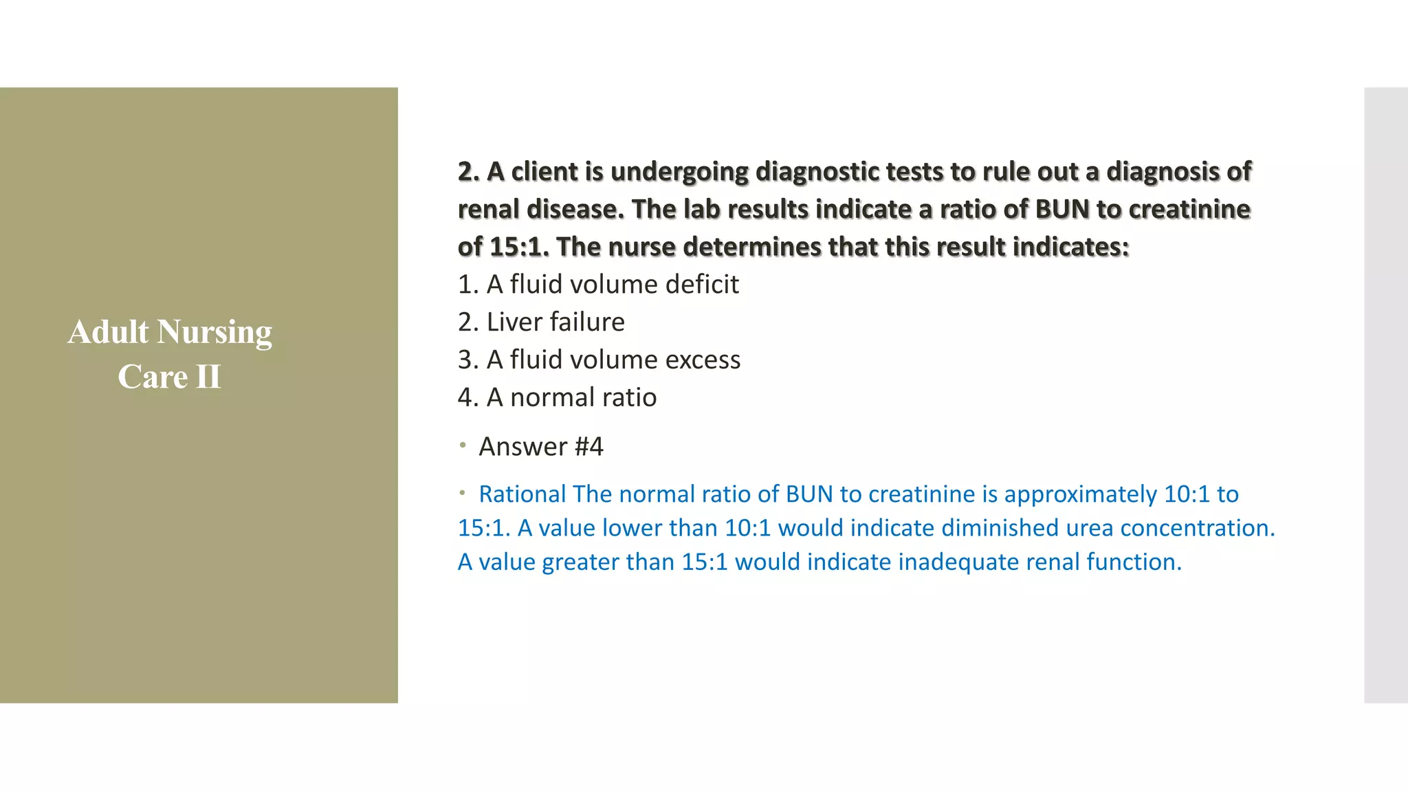 Examples of nursing exam (snle ) 2 | PPTX | Blood Disorders | Diseases ...