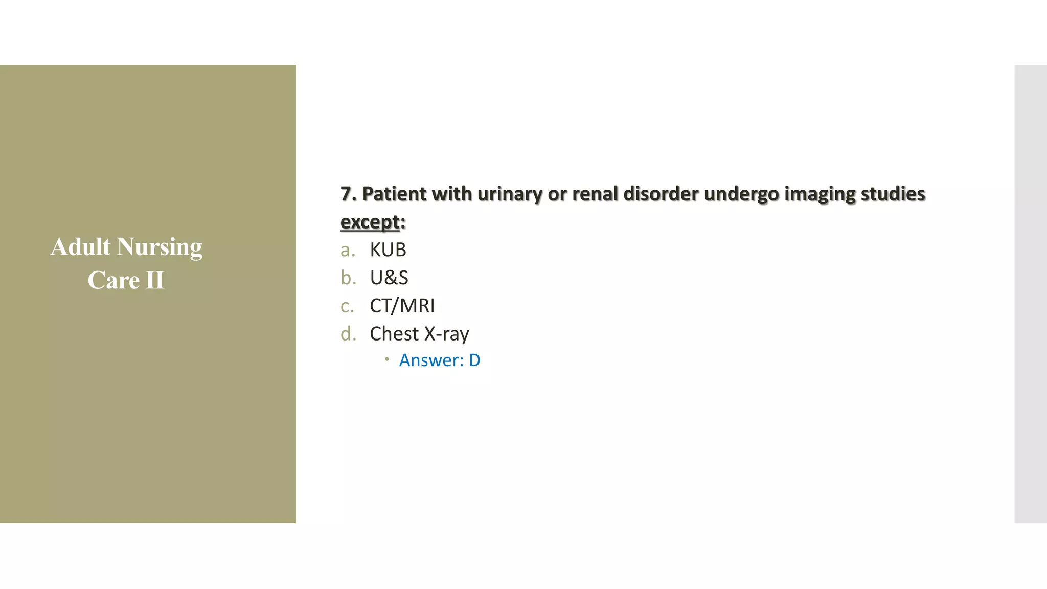 Examples of nursing exam (snle ) 2 | PPTX | Blood Disorders | Diseases ...