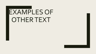 Examples of other text | PPT
