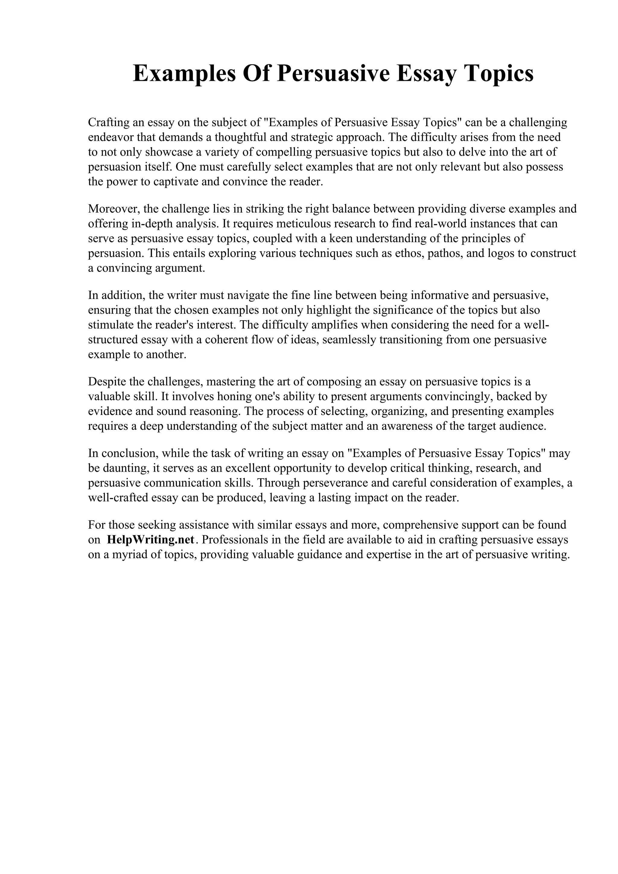 Examples Of Persuasive Essay Topics.pdf